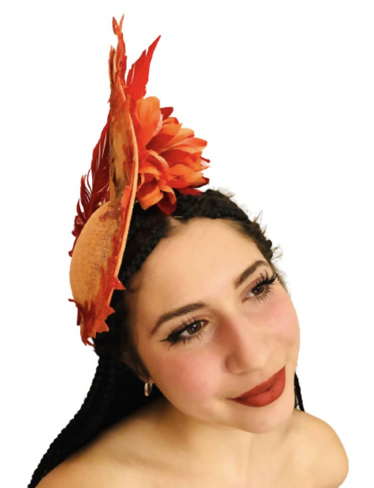 Red and Orange Wedding Hat - The Hat Circle – The Hat Circle by X Terrace