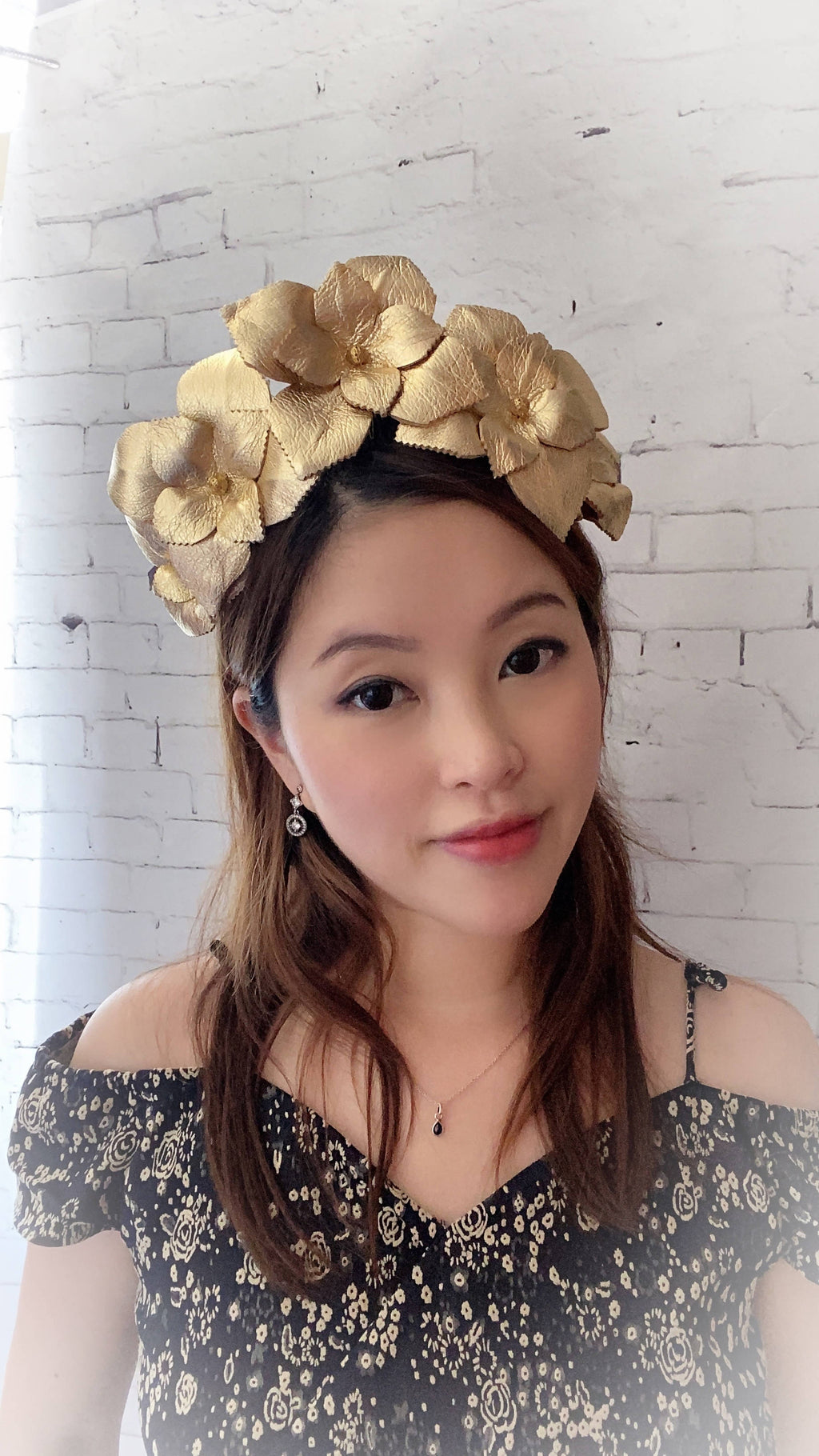 Roman Goddess Gold Leather Petal Crown with Gold Braided Headband and ...